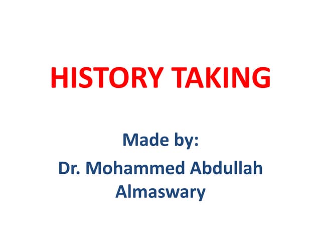 DENTAL CASE HISTORY (DEMOGRAPHIC DATA ,CHIEF COMPLAINT,HOPI) | PPTX