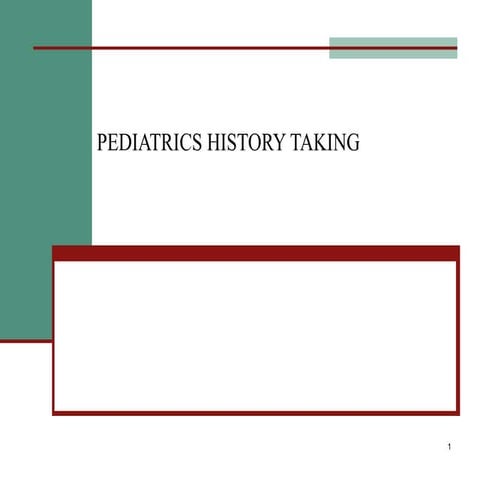 Pediatrics history taking | DOC