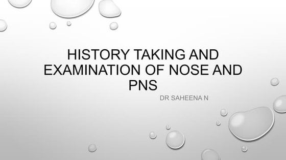Examination of nose | PPT