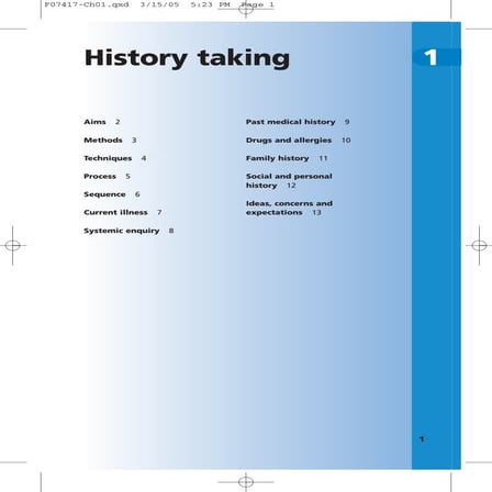 History Taking (Checklist) - Elsevier Health | PDF
