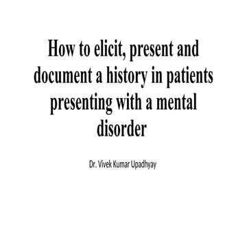 Psychiatry history taking | PPT