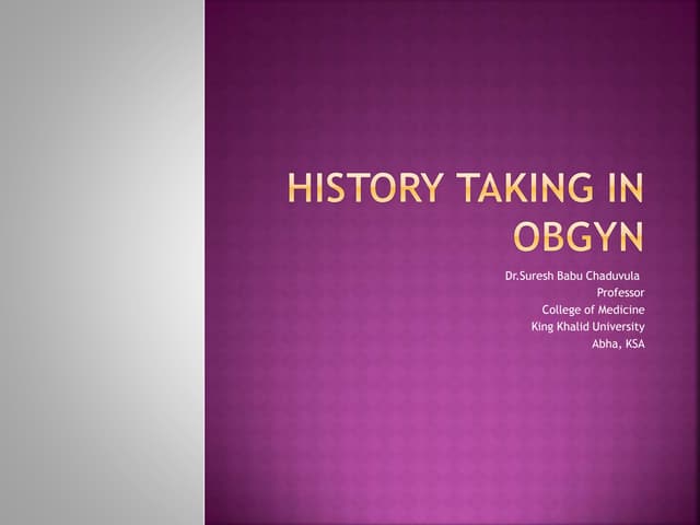 Obstetric History and Examination | PPTX