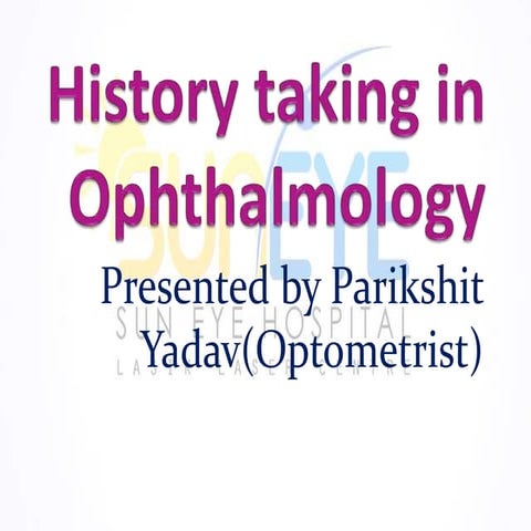 Basic ophthalmological examination in OPD | PPTX