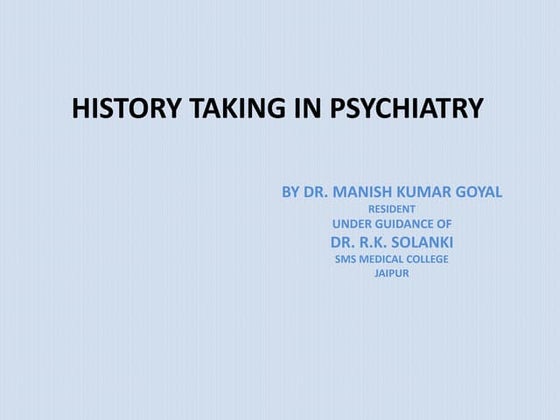Psychiatric history collection | DOCX | Mental Health | Diseases and ...