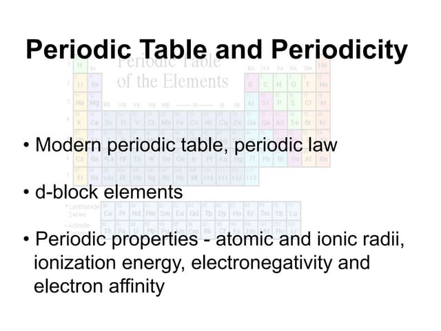 lesson on the arrangement of periodic table | PPTX