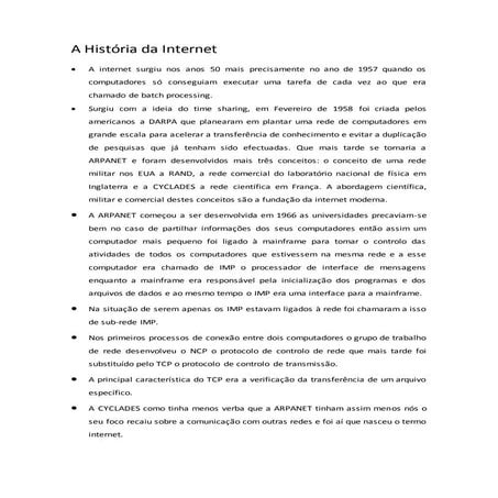 História da internet | PDF