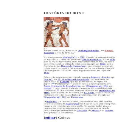 História do boxe | DOCX