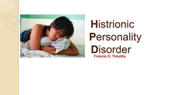 Histrionic personality disorder | PPT