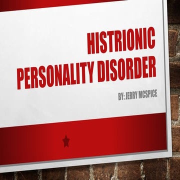 Histrionic Personality Disorder | PPTX