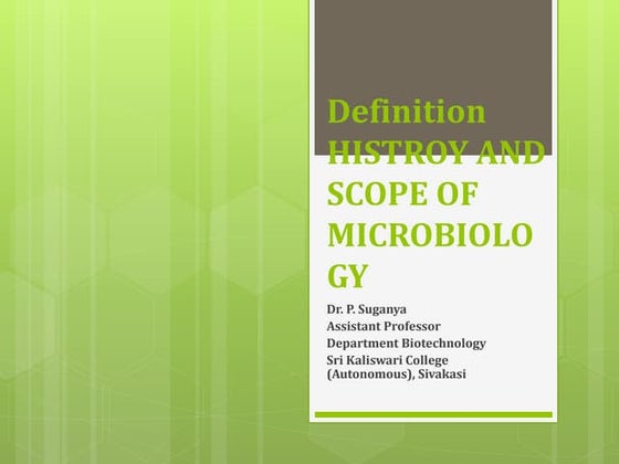 Introduction, history and scope of microbiology | PPT