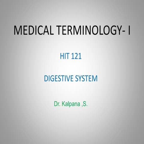 Digestive System medical Terminology | PPTX