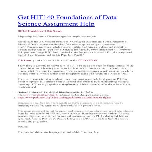 HIT140 Foundations of Data Science Assignment Help | PDF
