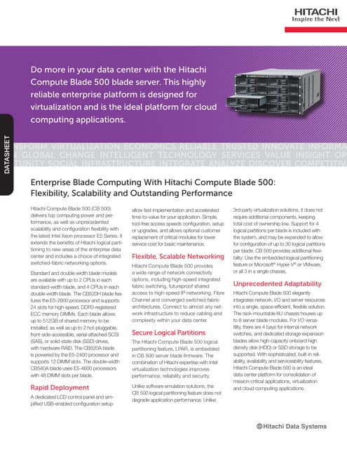 Hitachi Unified Storage VM Flash -- Datasheet | PDF