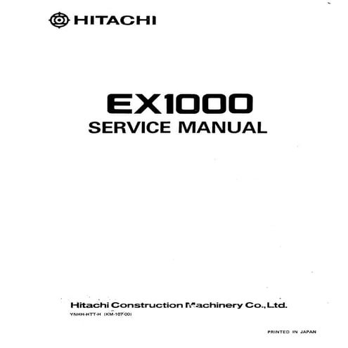 Hitachi EX1000 Excavator Service Repair Manual.pdf