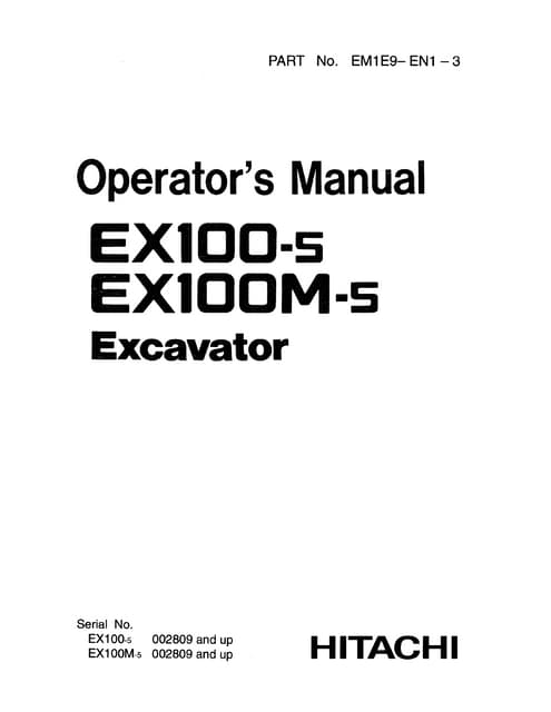 Hitachi EX270 Excavator Service Repair Manual.pdf | Technology & Computing