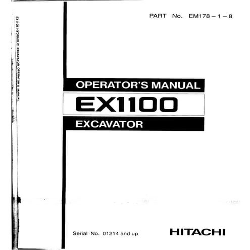 Hitachi EX1100 Excavator operator’s manual Serial No. 01214 and up.pdf