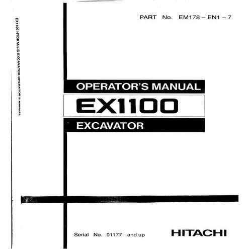 Hitachi EX1100 Excavator operator’s manual Serial No. 01177 and up.pdf