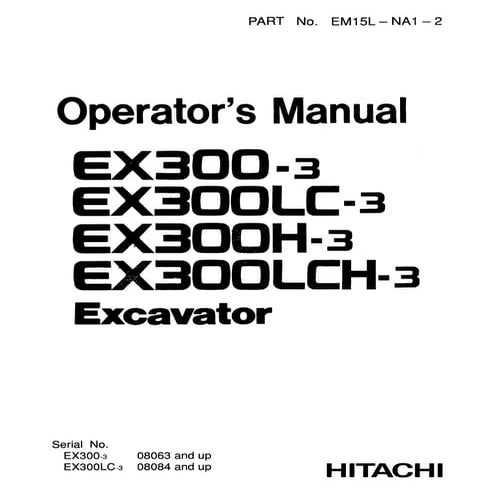 Hitachi EX300LCH-3 Excavator operator’s manual.pdf