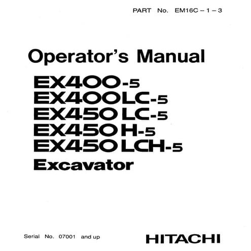 Hitachi EX450H-5 Excavator operator’s manual (Serial No. 07001 and up).pdf