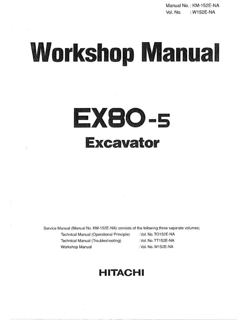 Hitachi EX100 Excavator Service Repair Manual.pdf | Technology & Computing