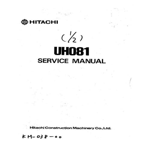 Hitachi UH081 Hydraulic Excavator Service Repair Manual.pdf