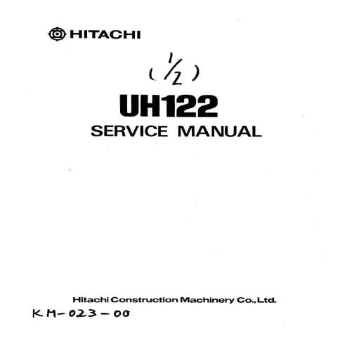 Hitachi UH122 Hydraulic Excavator Service Repair Manual.pdf