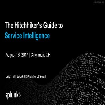 Hitchhikers Guide to Service Intelligence | PPT