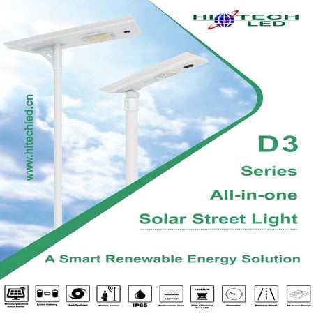 Hitechled d3 series all in-one solar street light | PDF