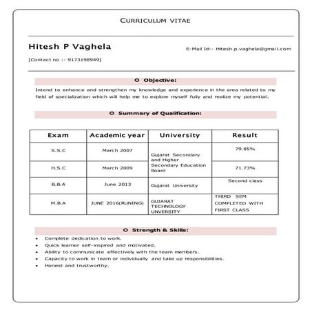 Hitesh cv | DOCX