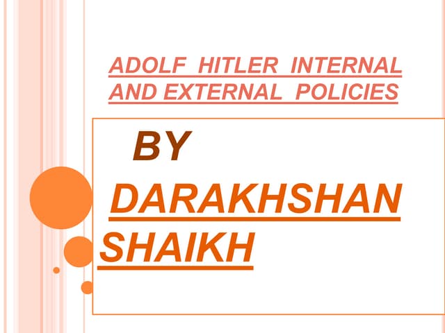 HISTORY IGCSE CONTENT - 20TH CENTURY OPTION - THE ROAD TO WW2: HITLER'S ...