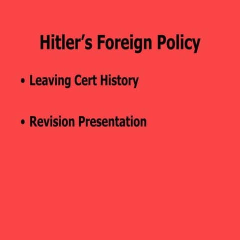 Hitler's foreign policy | PPT