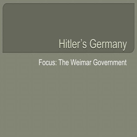 Hitler's germany lesson 1 weimar republic 1 | PPT