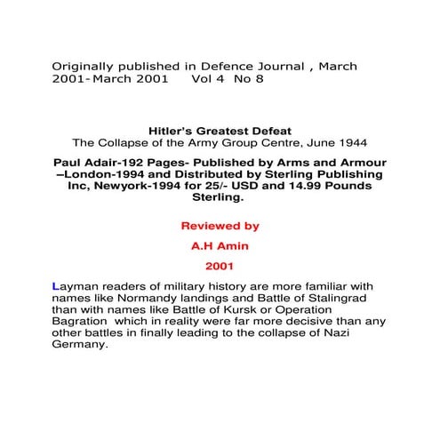 Hitler's Greatest Defeat | PDF