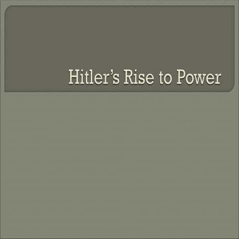 Hitlers Rise to Power nad Nazism and how world war occurred pptppt | PPT