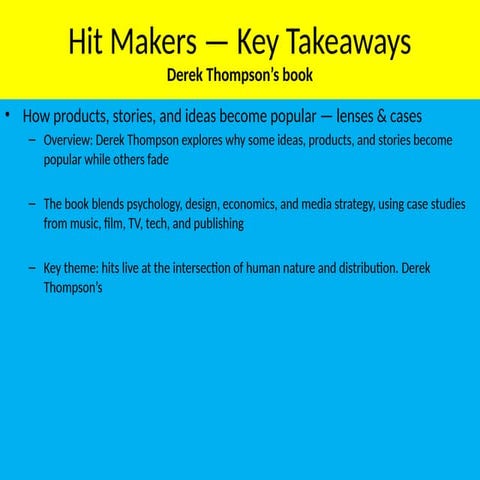 Gudeline for Hit Makers: How Things Become Popular | PPTX