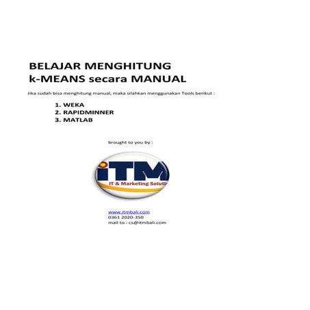 Klasterisasi Menggunakan k-Means | PDF