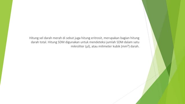 Hitung Sel Darah Merah Di Sebut Juga Hitung Pptx