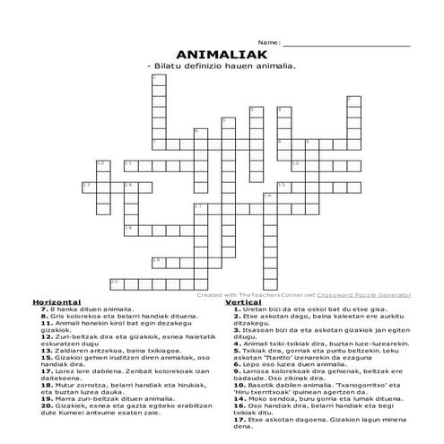 Hitz gurutzea (animaliak) | PDF