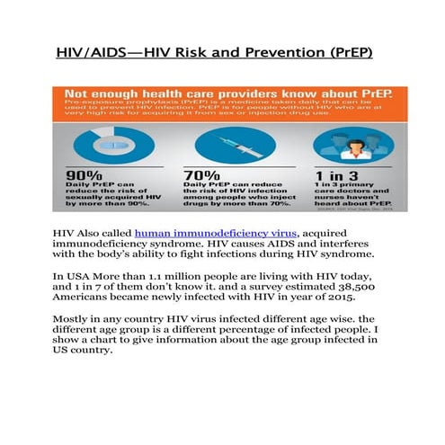 HIV/AIDS — HIV Risk and Prevention(PrEP) | PDF