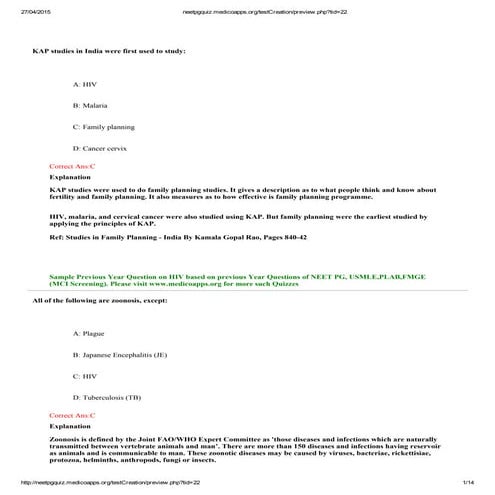 Hiv aids sample questions based on neet pg , usmle, plab and fmge ...
