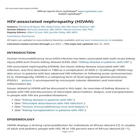 HIV-associated nephropathy (HIVAN) documento | PDF