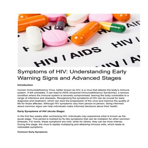 Symptoms of HIV: Understanding Early Warning Signs and Advanced Stages ...