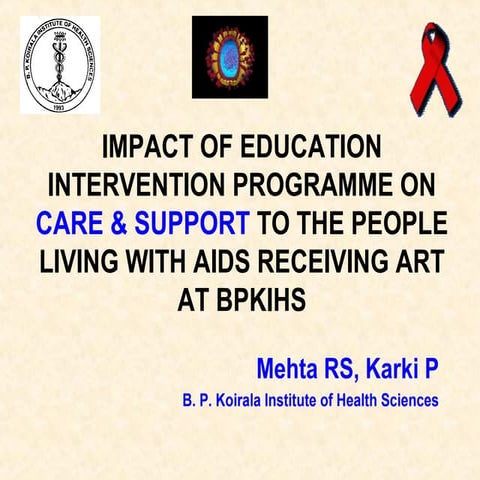 Hiv aids care & support training effectiveness | PPT