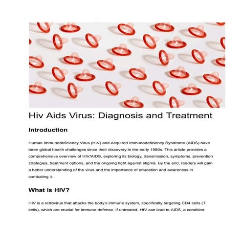 Project Report on AIDS. Class 12 CBSE Science (Biology) project. | PDF