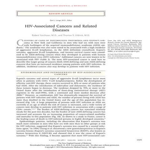 HIV associated cancers and related diseases, NEJM 2018 | PDF