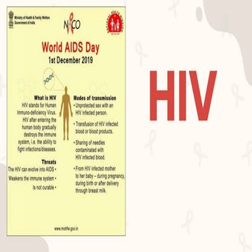 Presentation on HIV by Dr Sushma Singh | PDF