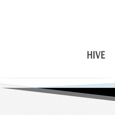 Hive It stores schema in a database and processed data into HDFS. It provides SQL type language ...