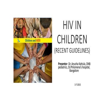 HIV IN CHILDREN ( recent guidelines) | PPTX