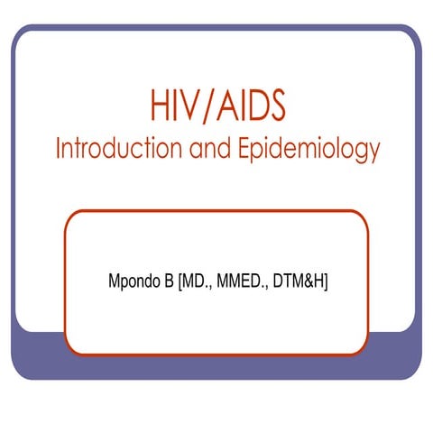 HIV Introduction and Epidemiology.ppt,,, | PPT