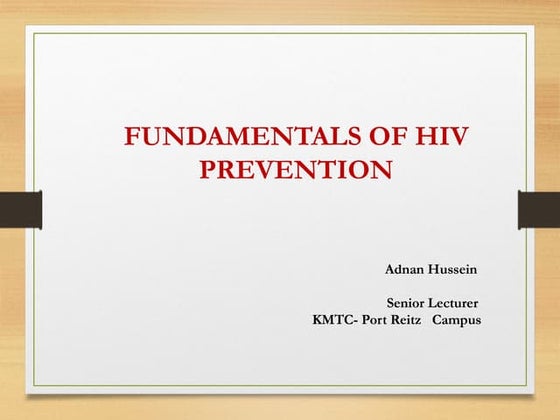 ABCD- STRATEGY FOR HIV/AIDS PREVENTION PPT | PPT
